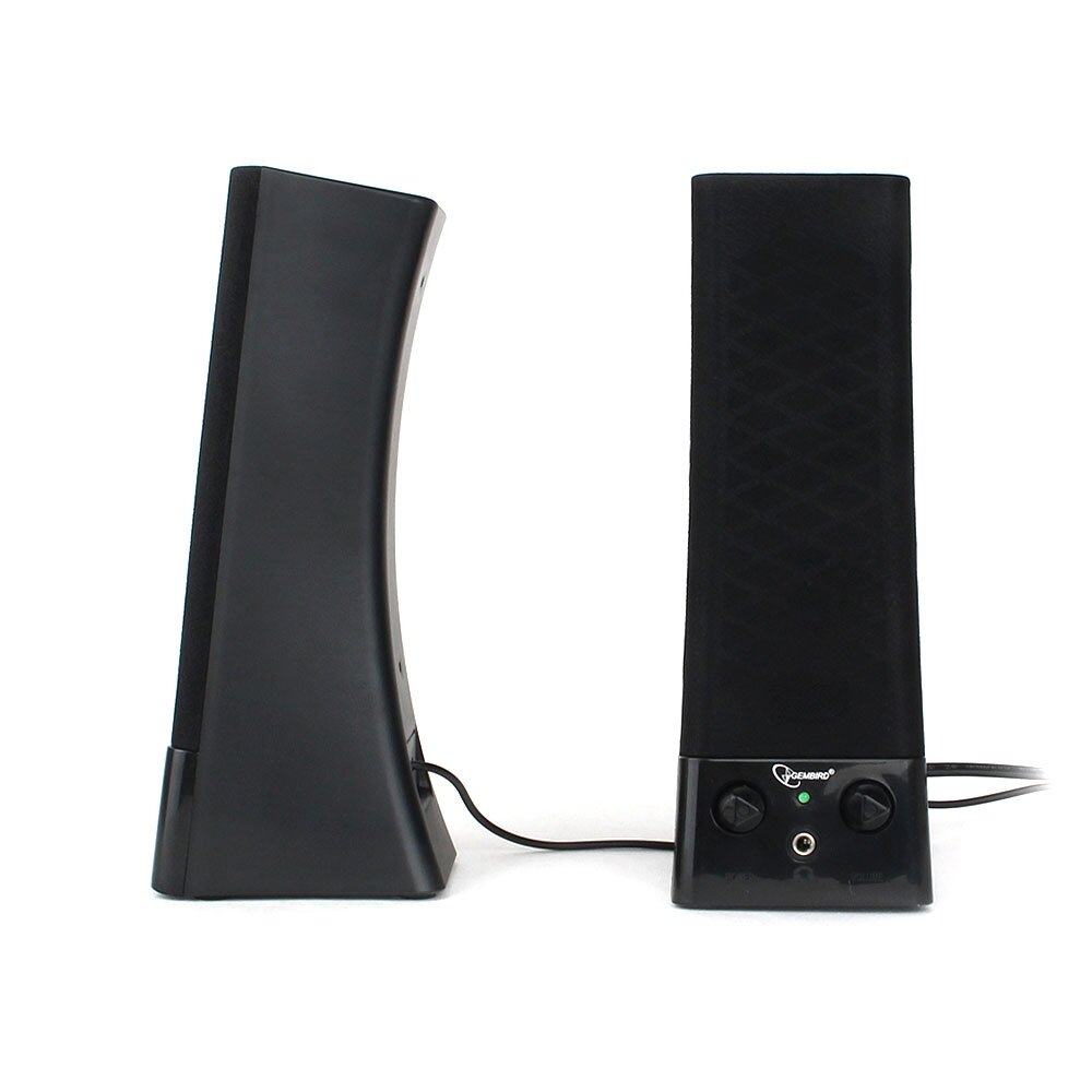 Акустич. система 2.0 Gembird SPK-500, черный, 6 Вт, рег. громкости, разъём для наушников, питание от сети