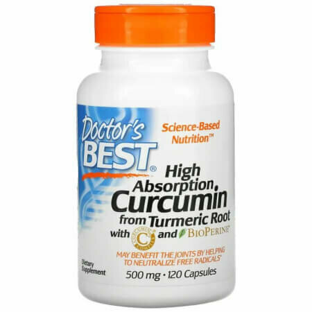 Капсулы Doctor's Best High Absorption Curcumin with C3 Complex and BioPerine 500 мг, 500 мг, 120 шт.
