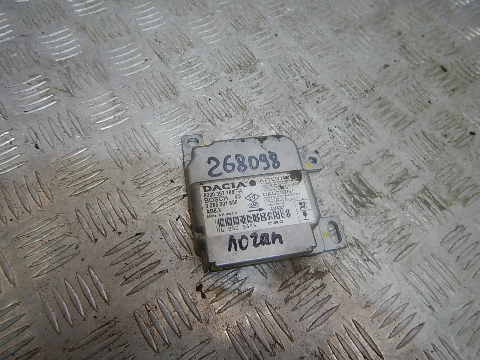 Б/У Блок управления AIR BAG, Renault (Рено)-LOGAN (05-) RENAULT LOGAN (05-) Без видимых повреждений. 268098 RENAULT арт....