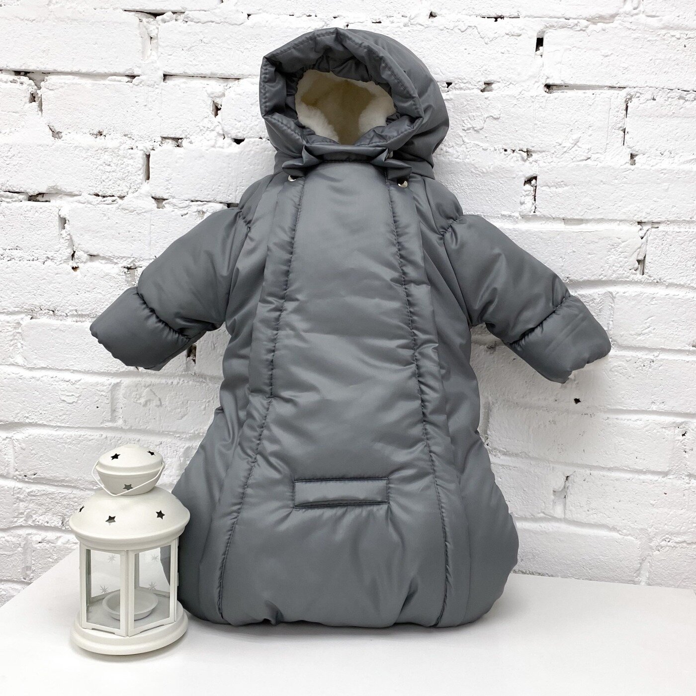 Конверт-комбинезон с ручками на овчине