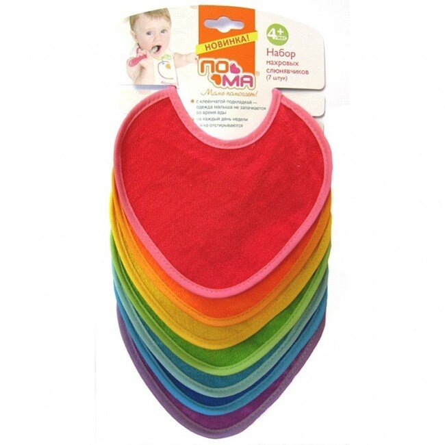 Слюнявчики Пома "Семицветик", махровые, 7 шт (2016)