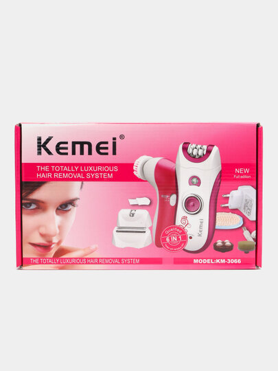 Электрический эпилятор Kemei KM-3066, беспроводной, многофункциональный 6 в 1