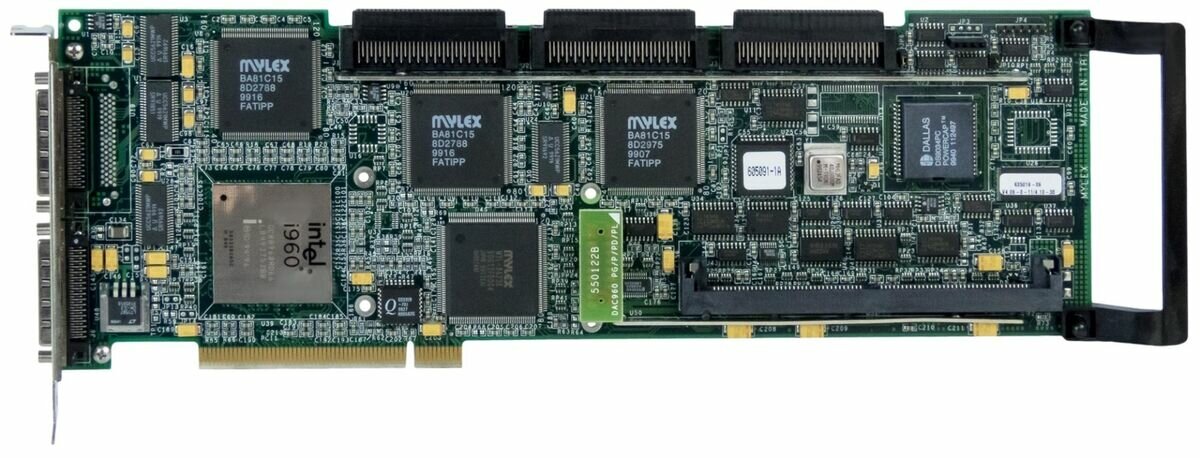 Контроллер Mylex PCI-to-U2WSCSI RAID controller, 3 Channels, PCI 32 bit 33 MHz, UW2SCSI DAC960PG/PJ