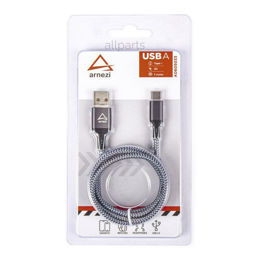 ARNEZI A0605033 Дата-кабель зарядный USB/Type C (1 м, 2А) в оплетке ARNEZI A0605033