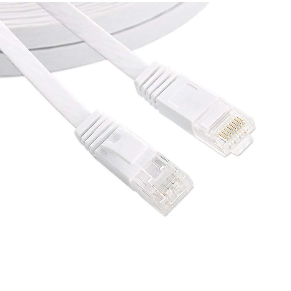 Ninth World CAT6 Плоский Ethernet кабель RJ45 белый, 10m