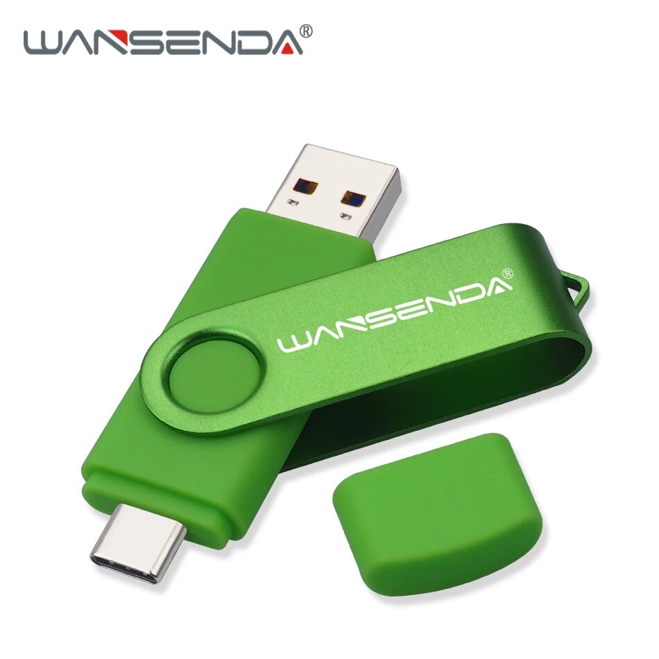 WANSENDA USB 3.0 TYPE C флешка 64 ГБ, Green