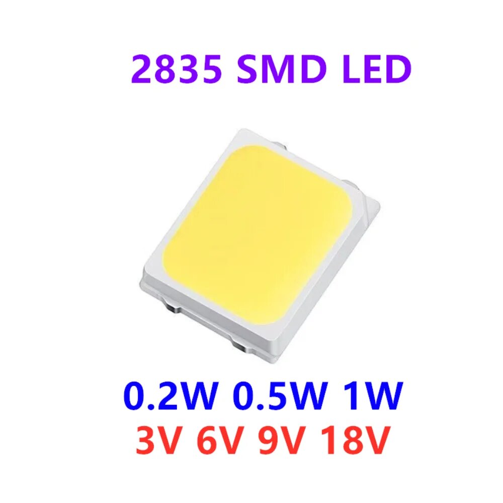 Светодиодные чипы 2835 SMD 0.2W 0.5W 1W белый, 0.2W 3V