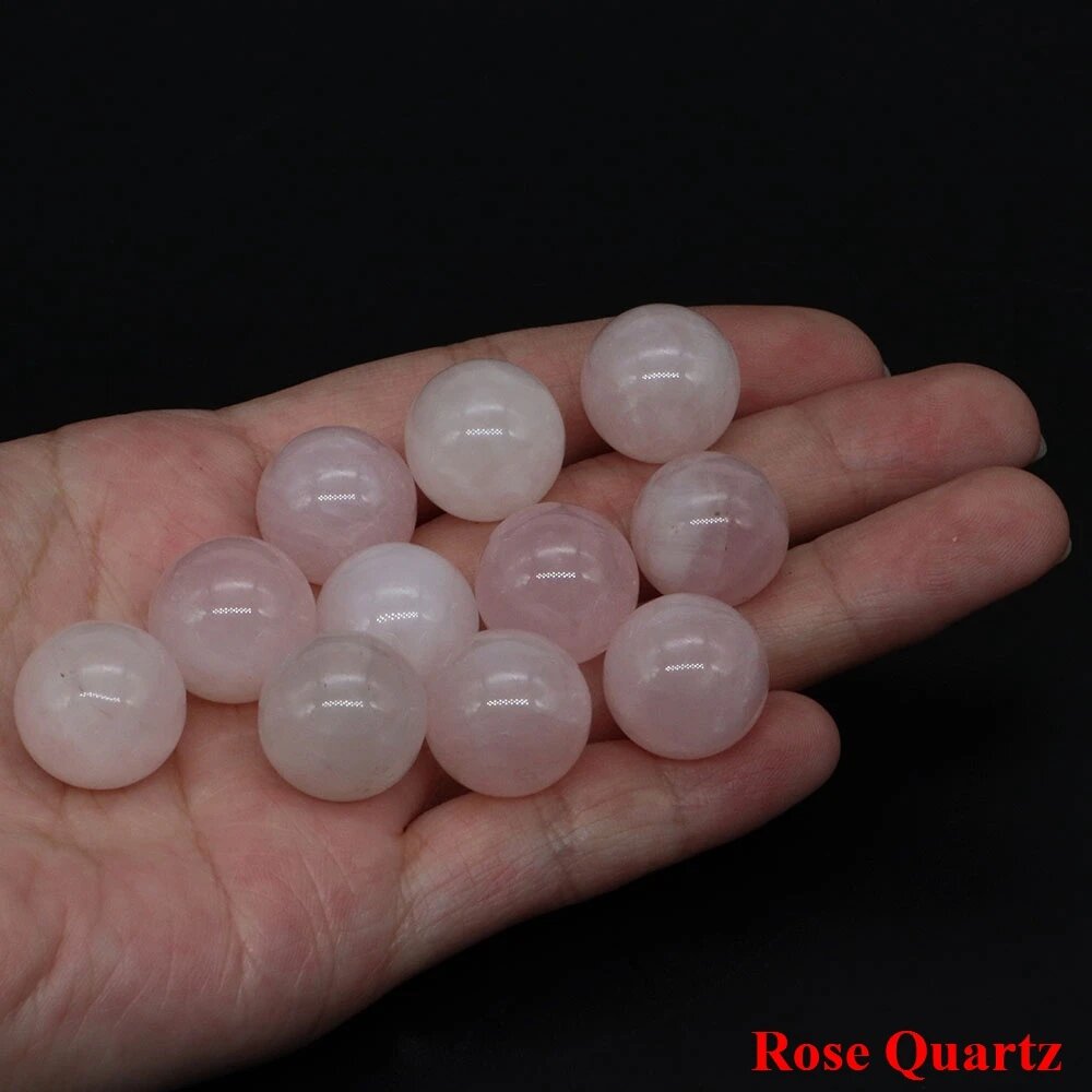 Хрустальная сфера Аметист Обсидиан 16 мм Белый, 1 PC, Rose Quartz