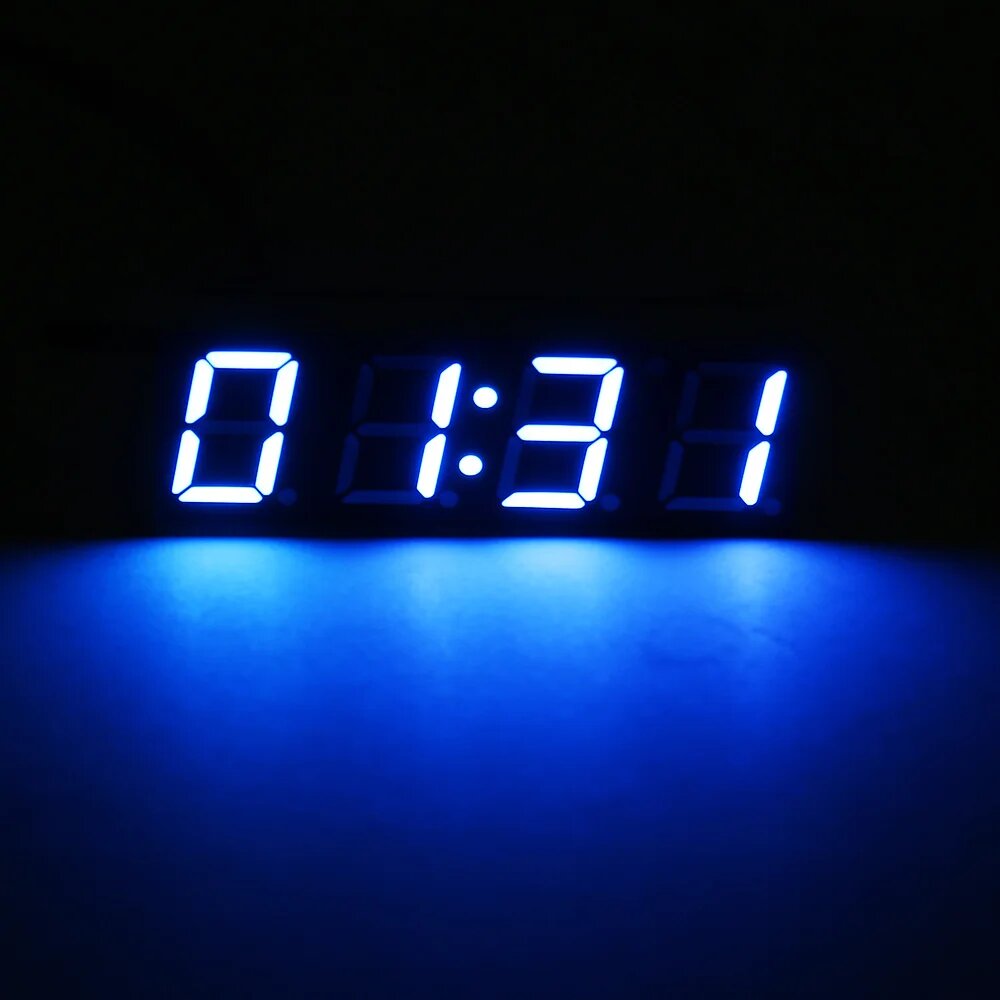 Новейшие миниатюрные автомобильные цифровые часы термометр Вольтметр 3 в 1 светодиодный Синий