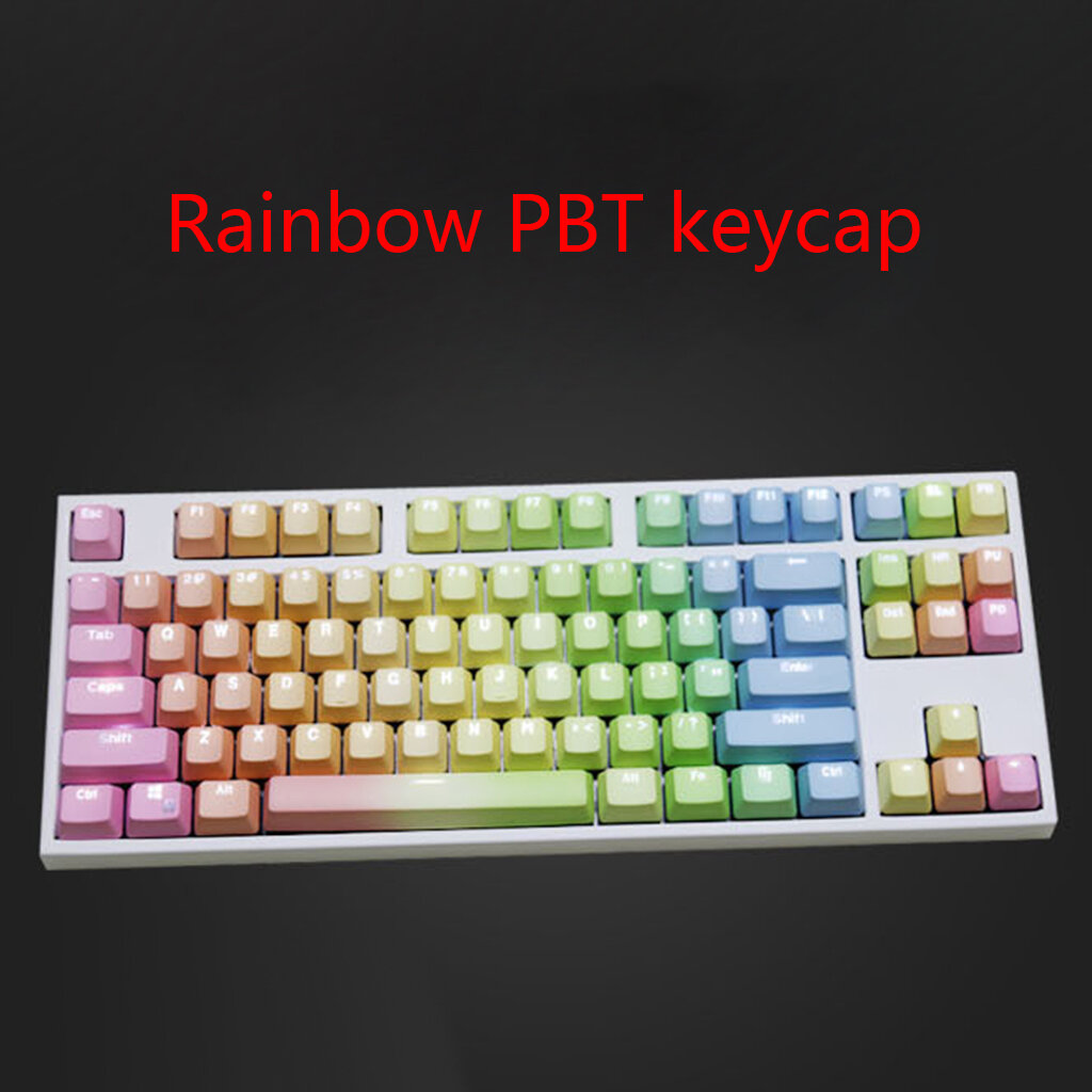 Rainbow PBT Translucent Keycaps - 87 ключей — фото 1
