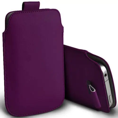 Универсальный кожаный чехол Pull & Push Tab для Sony Xperia Z1 Z3 Фиолетовый, фиолетовый, 150X86 mm