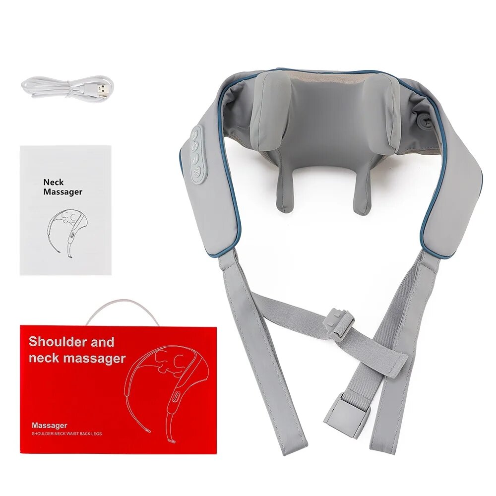 Беспроводной массажер для шеи и спины Foreverlily серый
