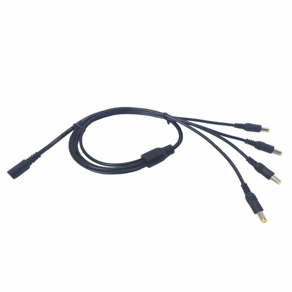 Кабель-разветвитель питания: 1 гнездо на 4 штекер DC5,5 мм x 2,5 мм, удлинитель для камеры видеонаблюдения