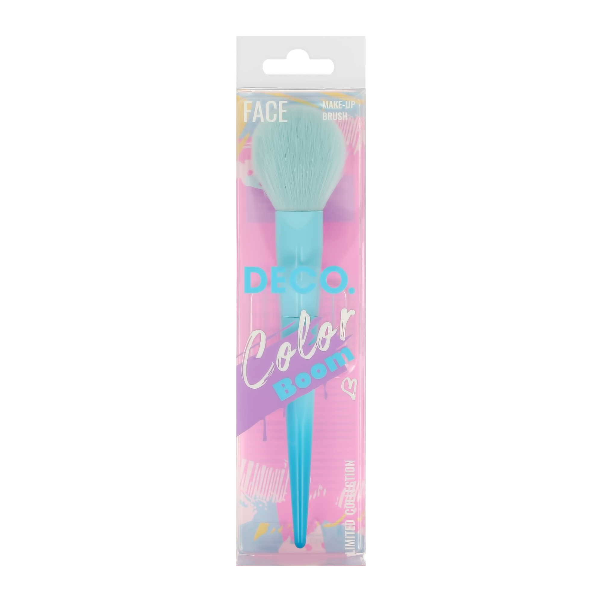 Кисть DECO COLOR BOOM, синтетическая, каплевидная, гипоаллергенная, для пудры, голубая