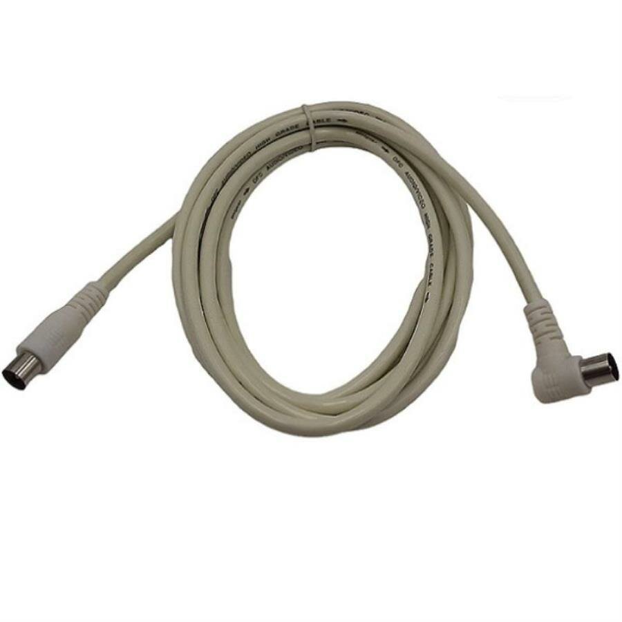 Кабель антенный удлинительный разъемы M-М, угловой разъем, 3 метра