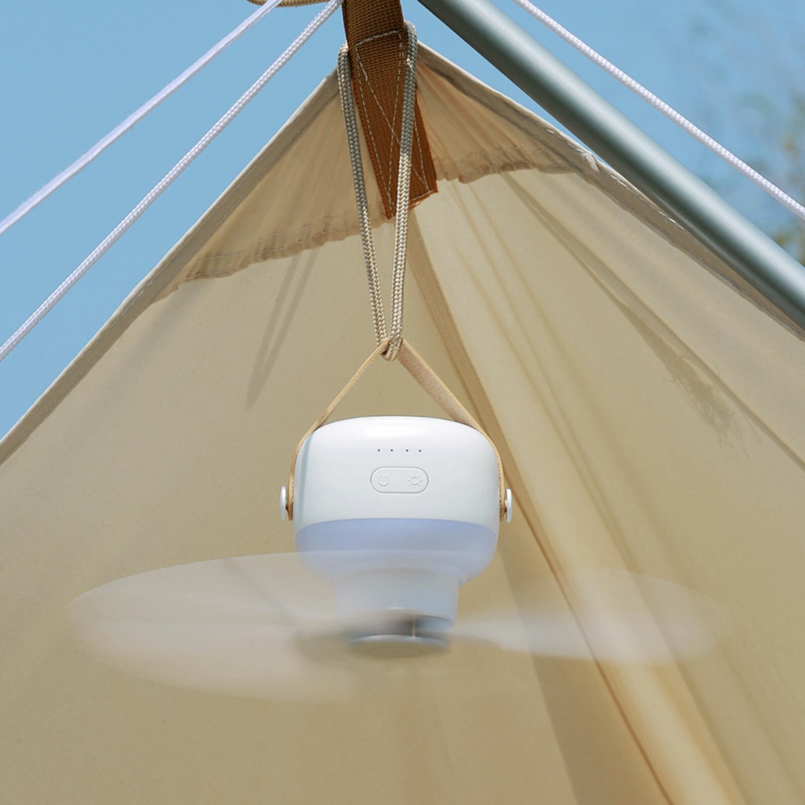 Портативный вентилятор с лампой для палатки