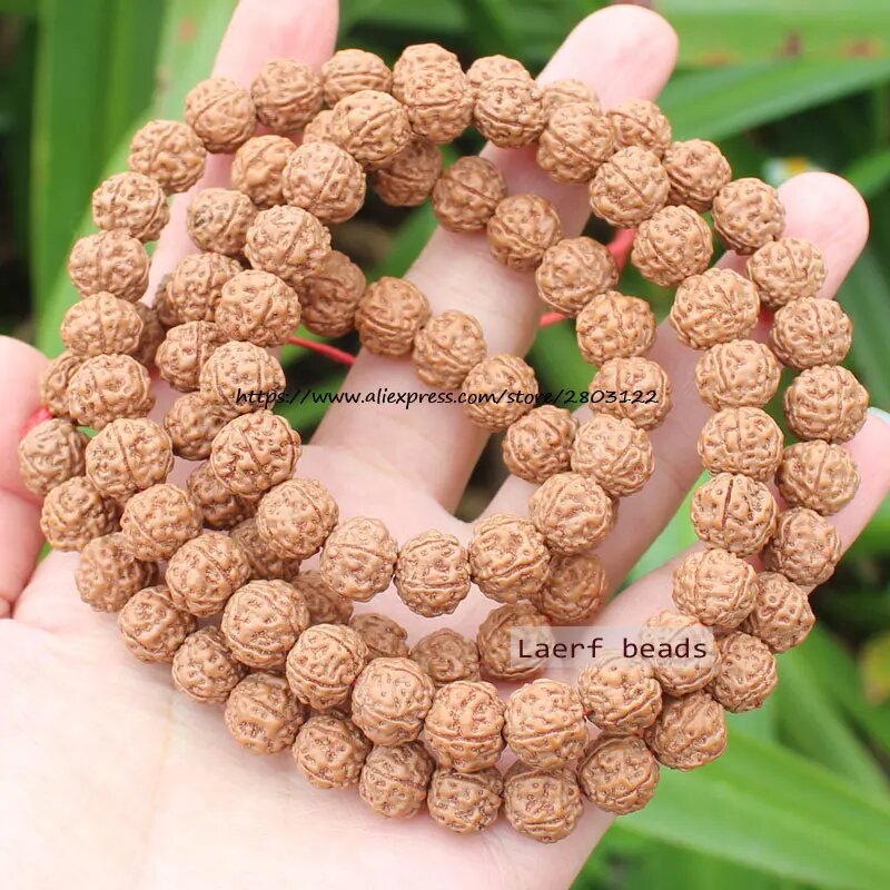 Белые бусины Бодхи рудракша 6-12 мм, 108 шт laerf beads 9-10mm