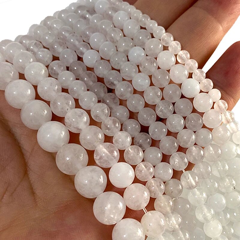 Белые нефритовые бусины YWROLE 4-12 мм 10mm about 36pcs