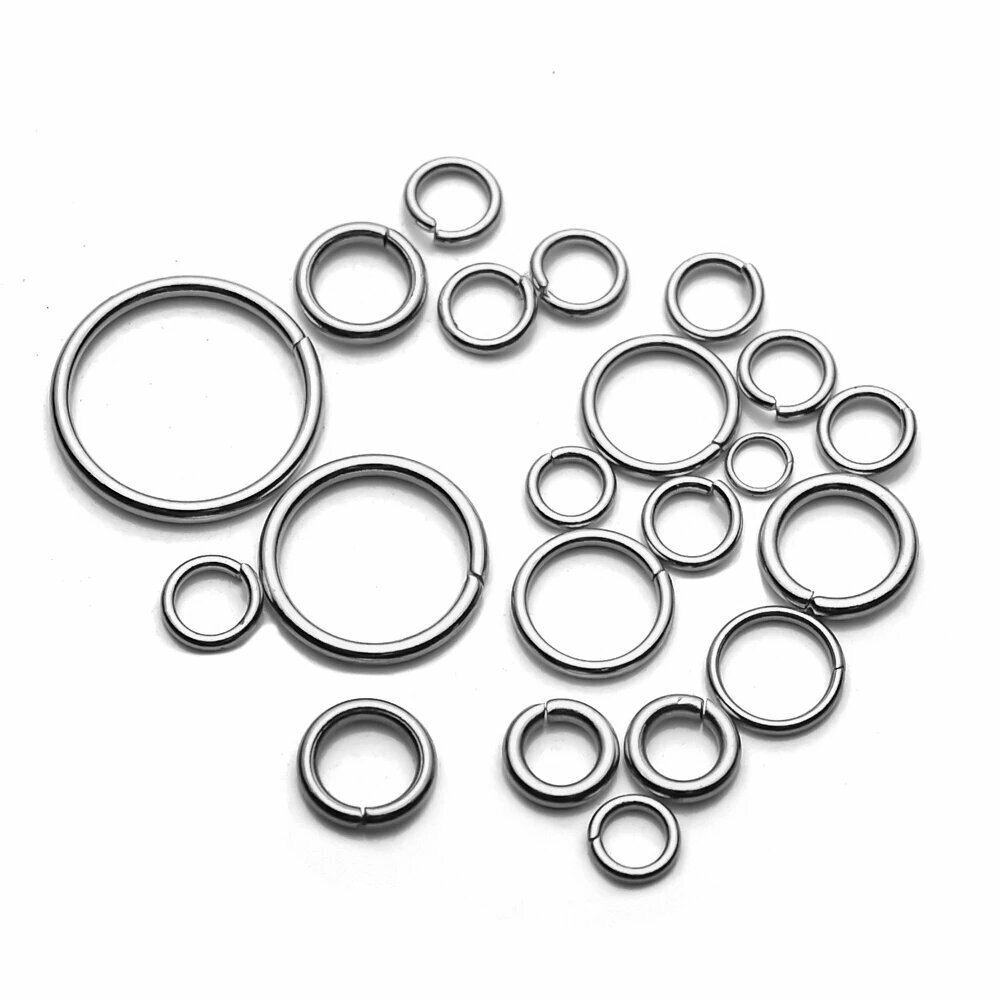 Соединительные кольца из нержавеющей стали, золотистые, 3-12 мм, 100 шт. 1.0x12mm, Steel