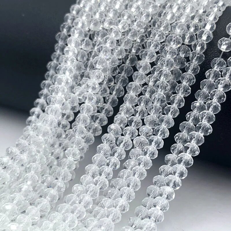 Хрустальные стеклянные бусины Rondelle 2/3/4/6/8 мм 4 мм, clear crystal