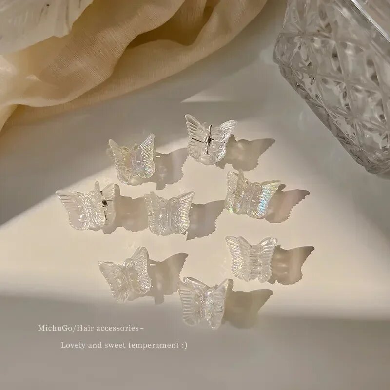 10 шт, мини-бабочки, когти для волос, прозрачные плетеные маленькие заколки для волос, милые заколки для девочек, заколки, заколка, аксессуары для головных уборов