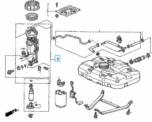 Топливный фильтр для автомобиля Honda Jazz/City; Артикул Honda: 16010SAA000 (Оригинал)