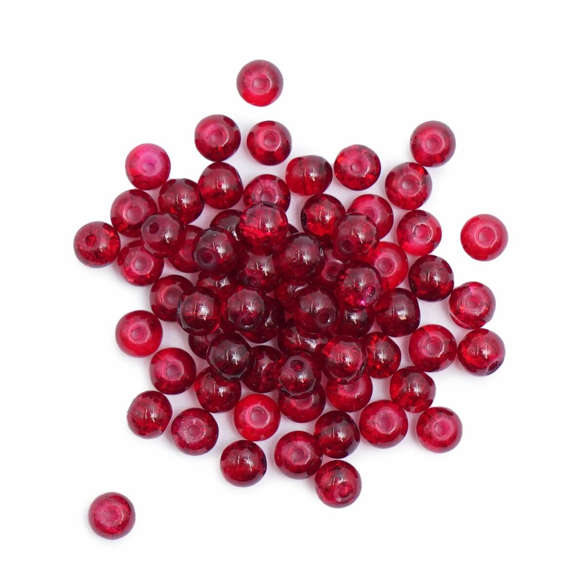 1301149 Бусины стеклянные 'Кракле' 6мм, упак/65шт, Astra&Craft (1 красный)