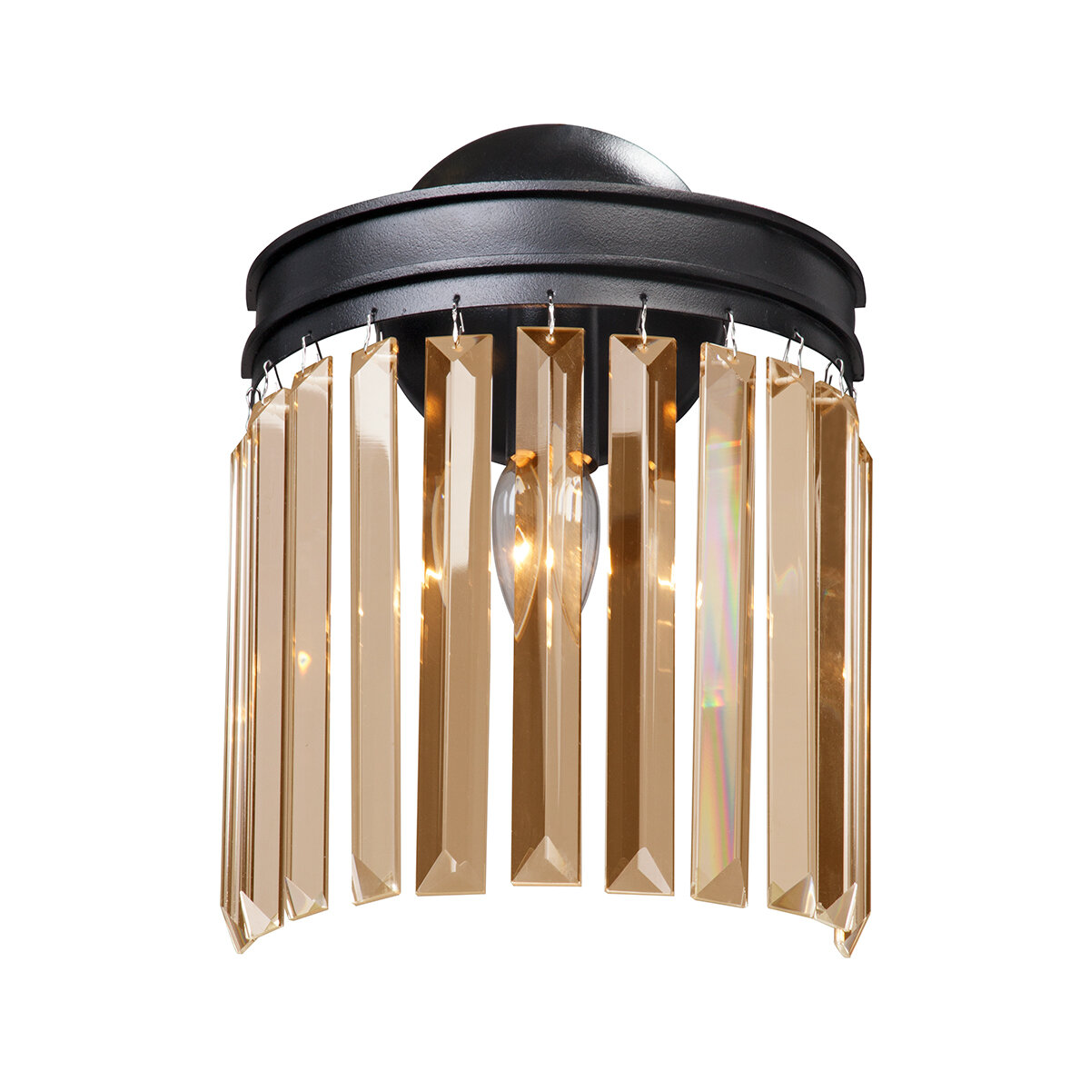 Бра настенный светильник Vitaluce V5154-1/1A , 1 лампа 3м2, Е14, 40Вт, цвет чёрный матовый.