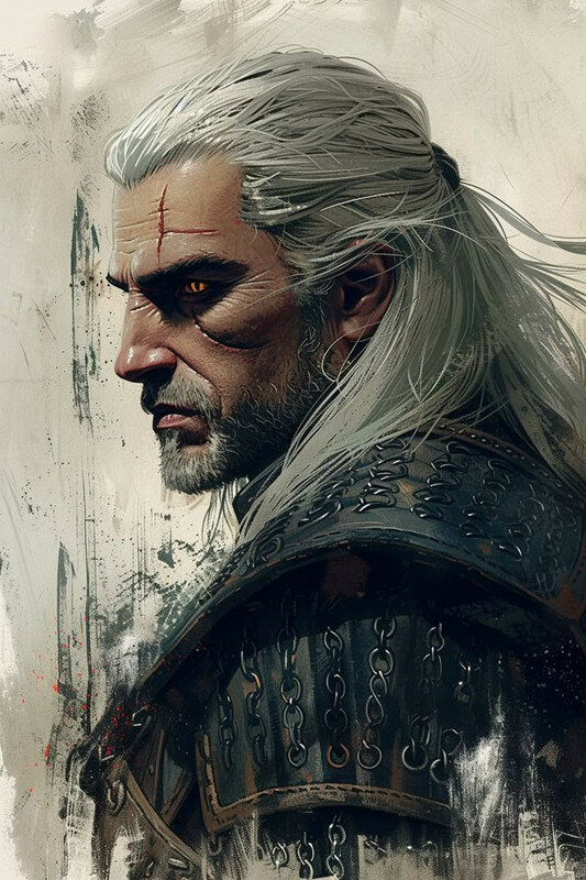 Алмазная мозаика "The Witcher" 40*50см, без рамы. Отлично подходит для дома, украшения, подарков, Рождества.