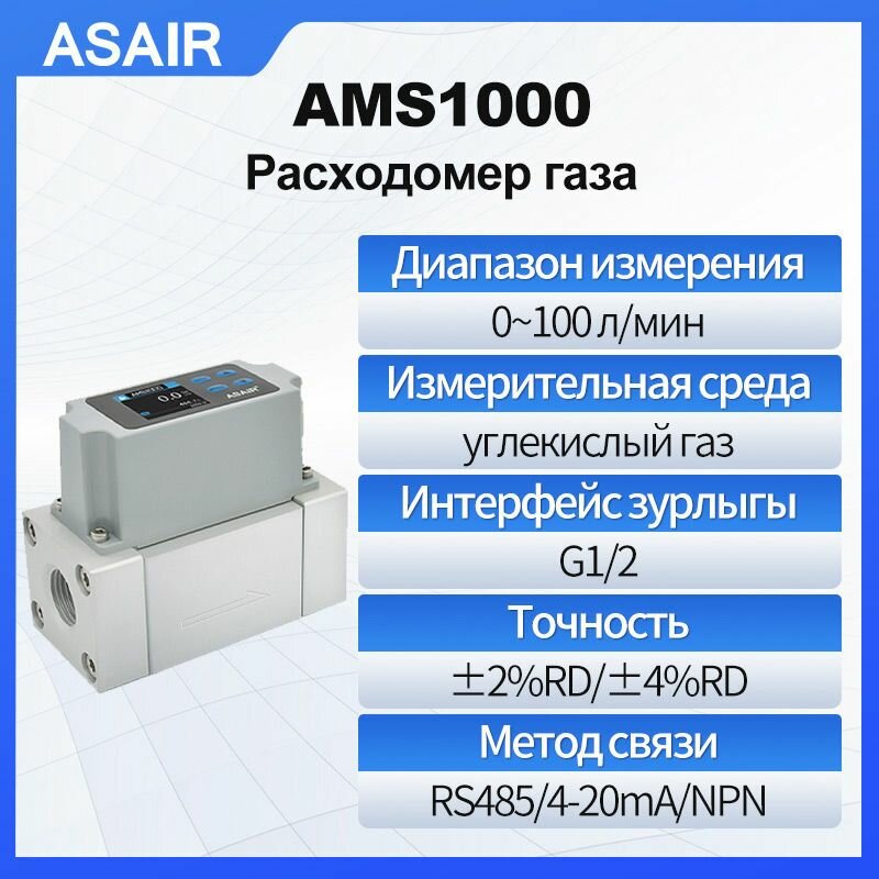 Измерители горячего воздуха ASAIR AMS1000 может измерять углекислый газ, оснащенный выходом RS485/4-20 мА/NPN, резьбой G1/2