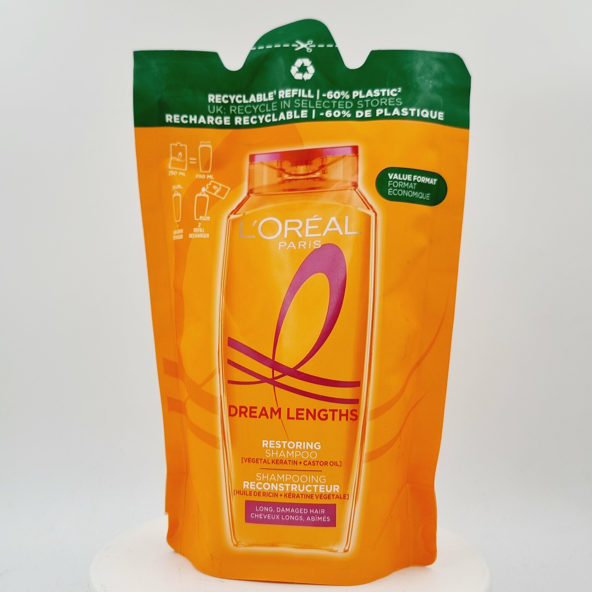 Шампунь L'Oreal Paris Elvital Dream Length Восстанавливающий для длинных, поврежденных волос 250 мл (Франция)