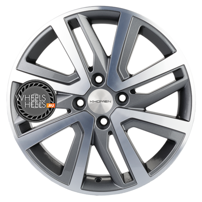 Диск автомобильный литой Khomen Wheels KHW1609 (XRay) 16x6 4x100 et41 dia60.1 Gray-FP
