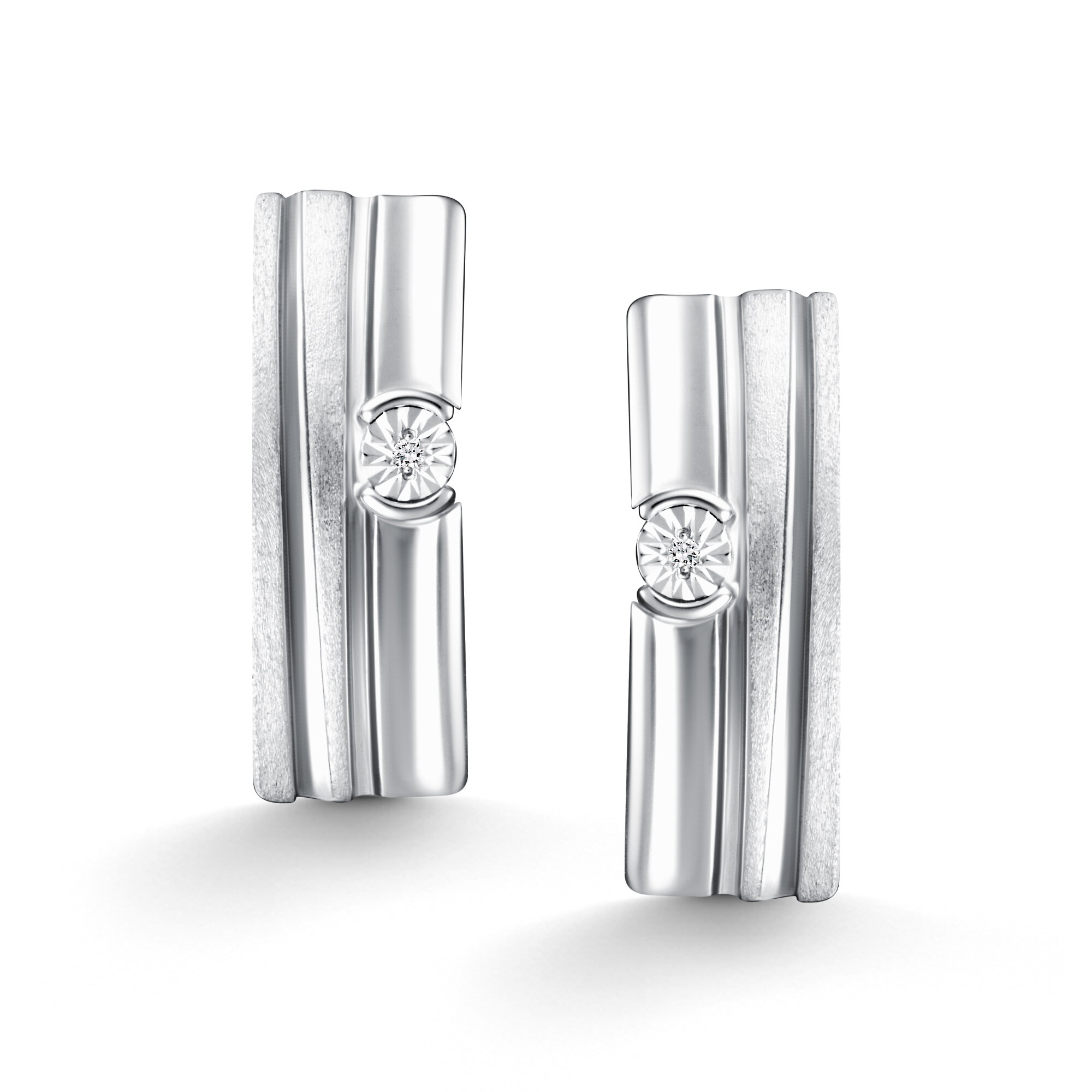 Серьги, серебро, 925 проба, родирование, бриллиант