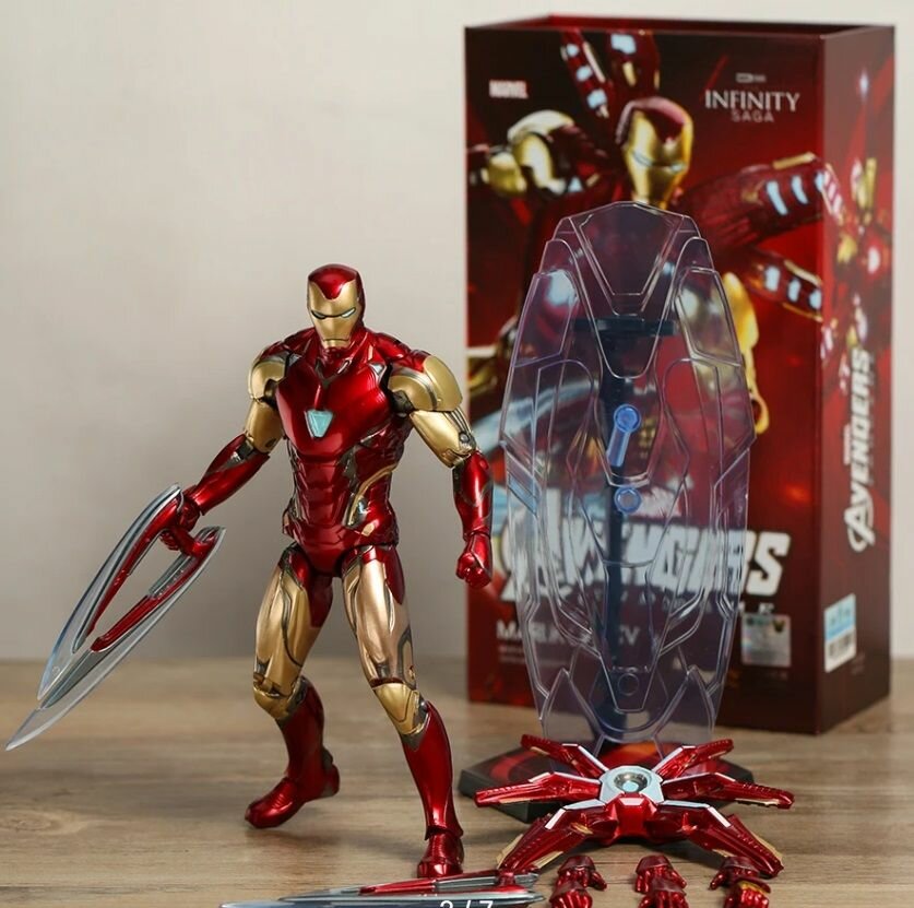 Kоллекционная лицензионная фигурка с аксессуарами от "Marvel/ZD TOYS". "Железный человек"/Iron Man (Mark-85) Высота - 18 см