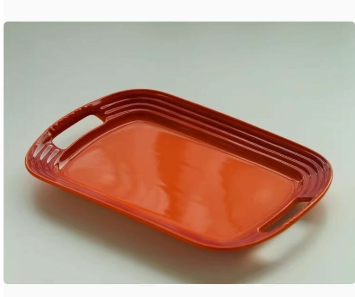 LE CREUSET керамическая тарелка для фруктов с двумя ушками, 12 дюймов, апельсин, 31*22см
