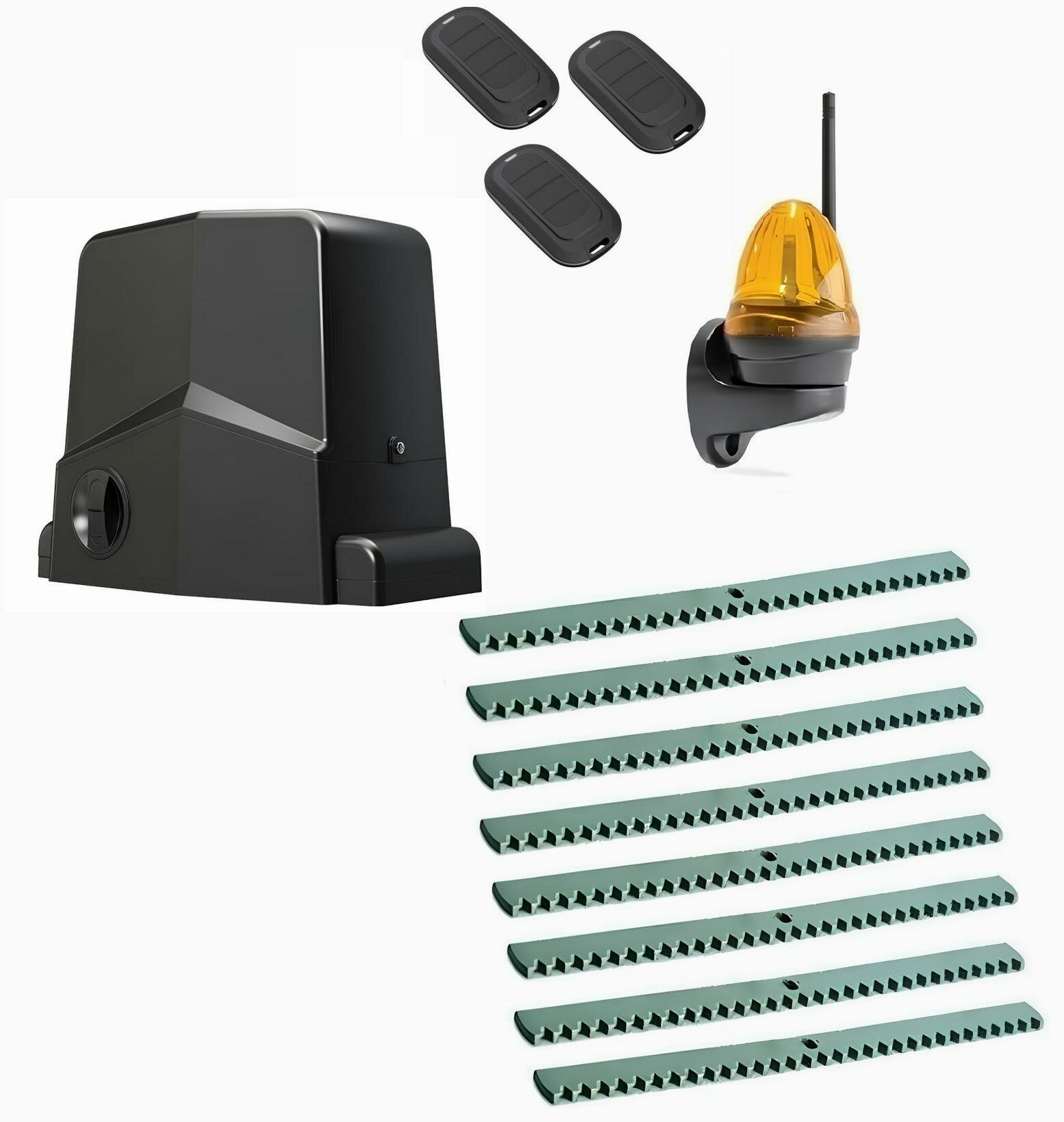 Автоматика для откатных ворот ARW-600MKIT LK8-Т3, комплект: привод, сигнальная лампа, 3 пульта, 8 реек