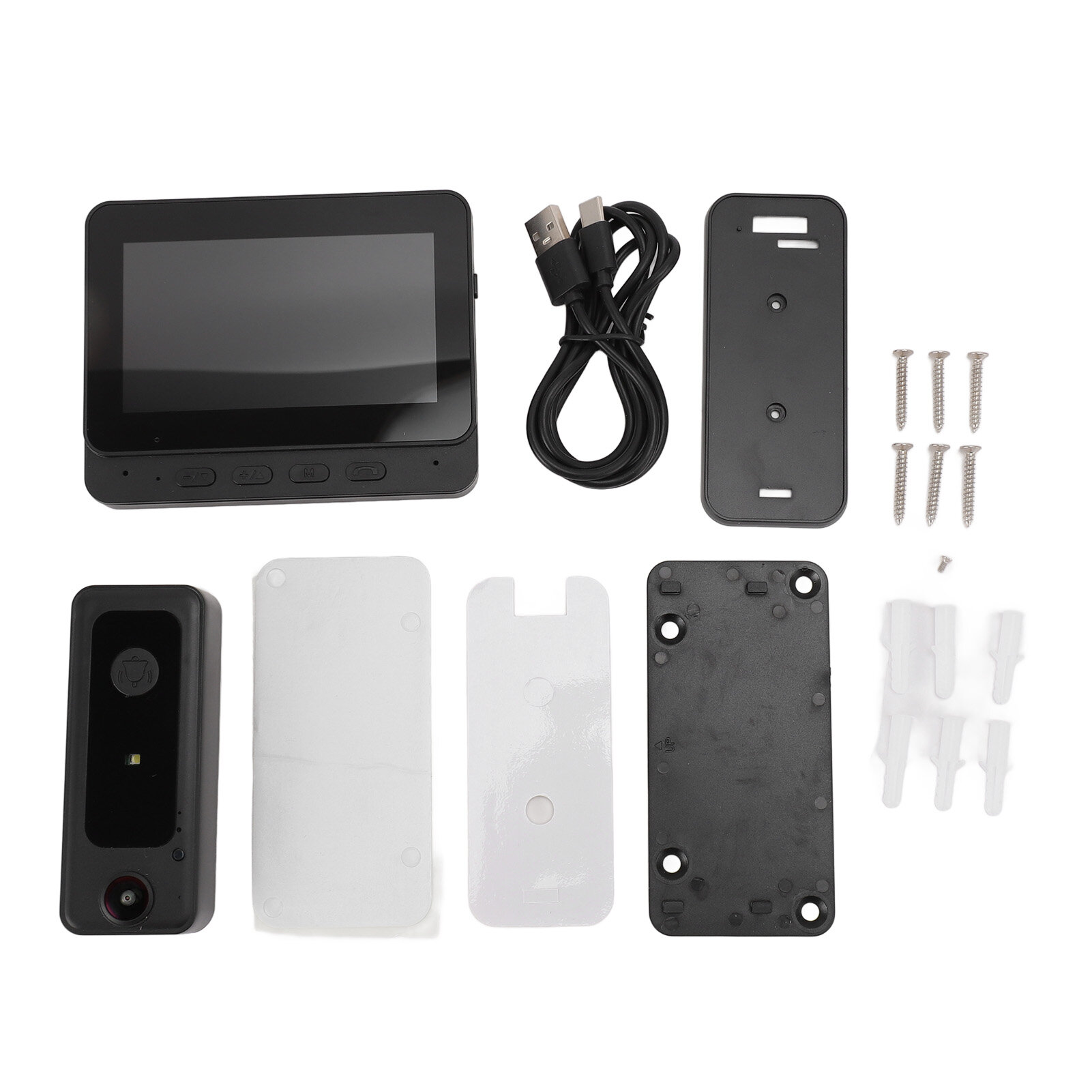 Умный беспроводной видеодомофон с экраном 4,3 дюйма, широкий угол обзора 170 , двусторонний домофон, автоматическая запись, безопасный дверной звонок