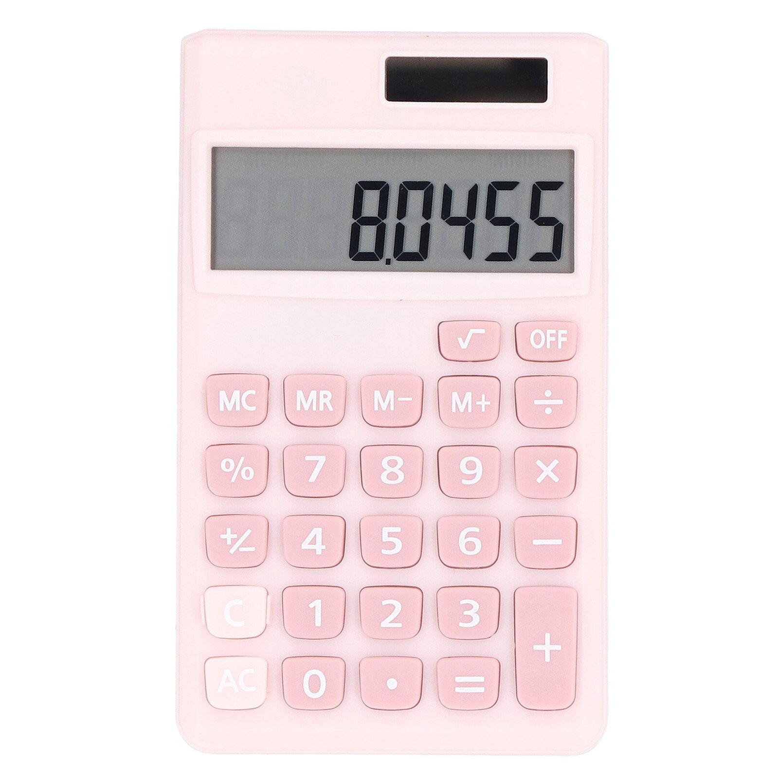 Calculators 8 Digit Solar Battery Dual Power Handheld Pocket Calculator with Large LCD Display Big Sensitive ButtonPink