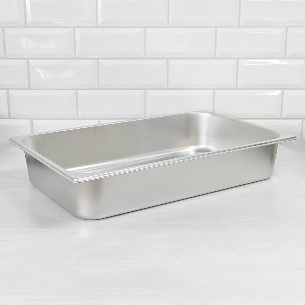 Гастроемкость 530×325×100мм из нержавеющей стали, удобная для приготовления