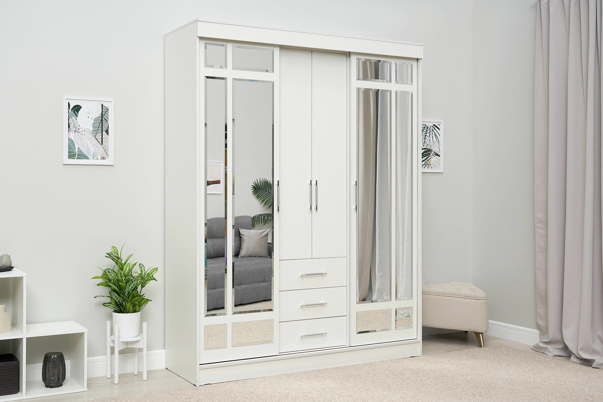 Шкаф-купе Маэстро Белый, Белый