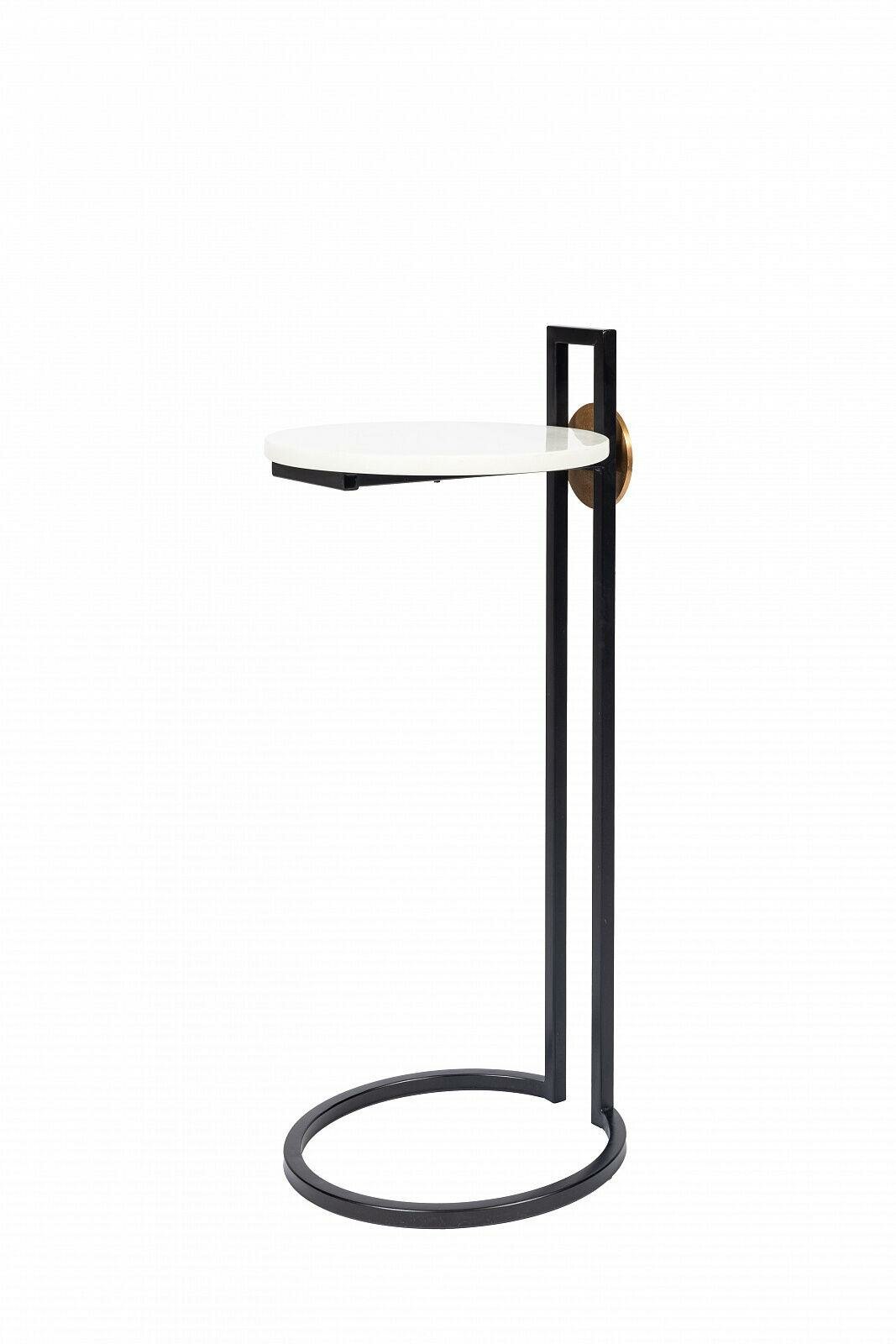 Приставной стол "FAZE", мраморная столешница, белый, 28х70х28 см