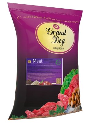 Гранд Дог корм для собак Grand Dog Meat с кусочками бараньих мясопродуктов для средних и крупных пород 10кг