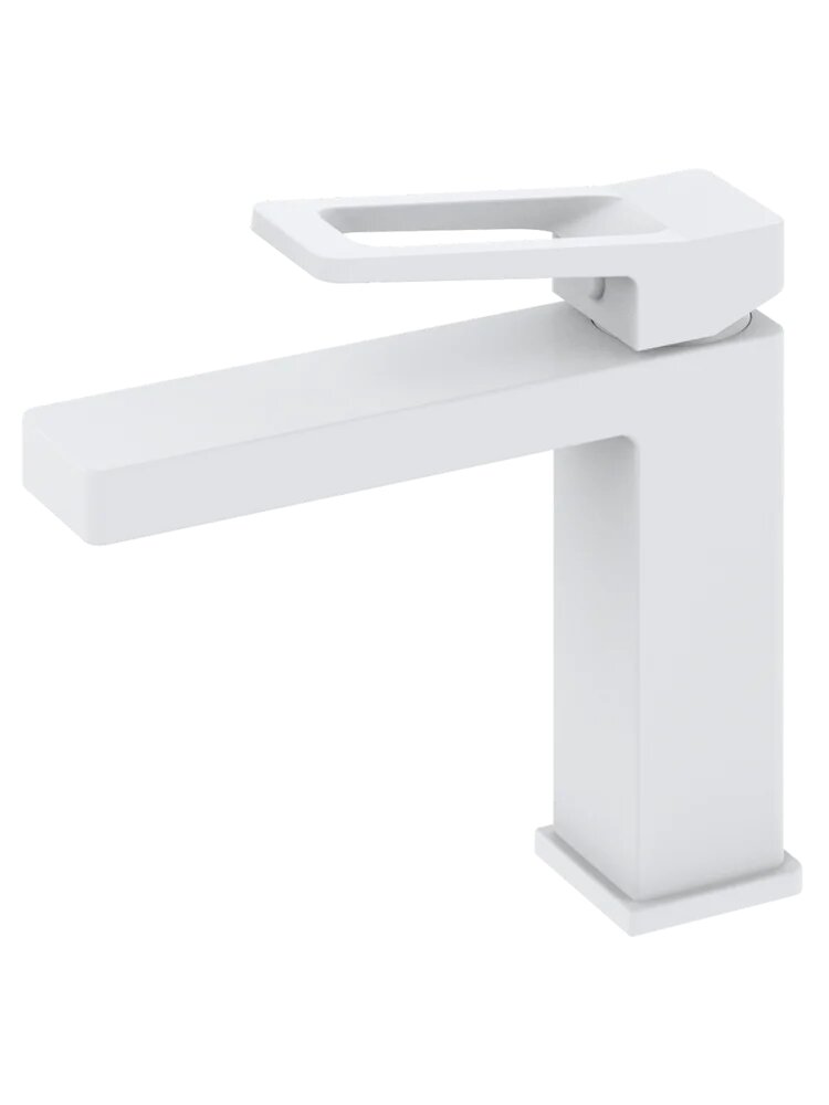 Смеситель для раковины Haiba HB10732-8 белый, матовый, кран для ванной в раковину, из латуни, рычажный, с керамическим картриджем