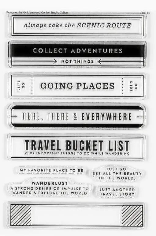 Штамп для скрапбукинга "Travel Bucket List" 11x16см