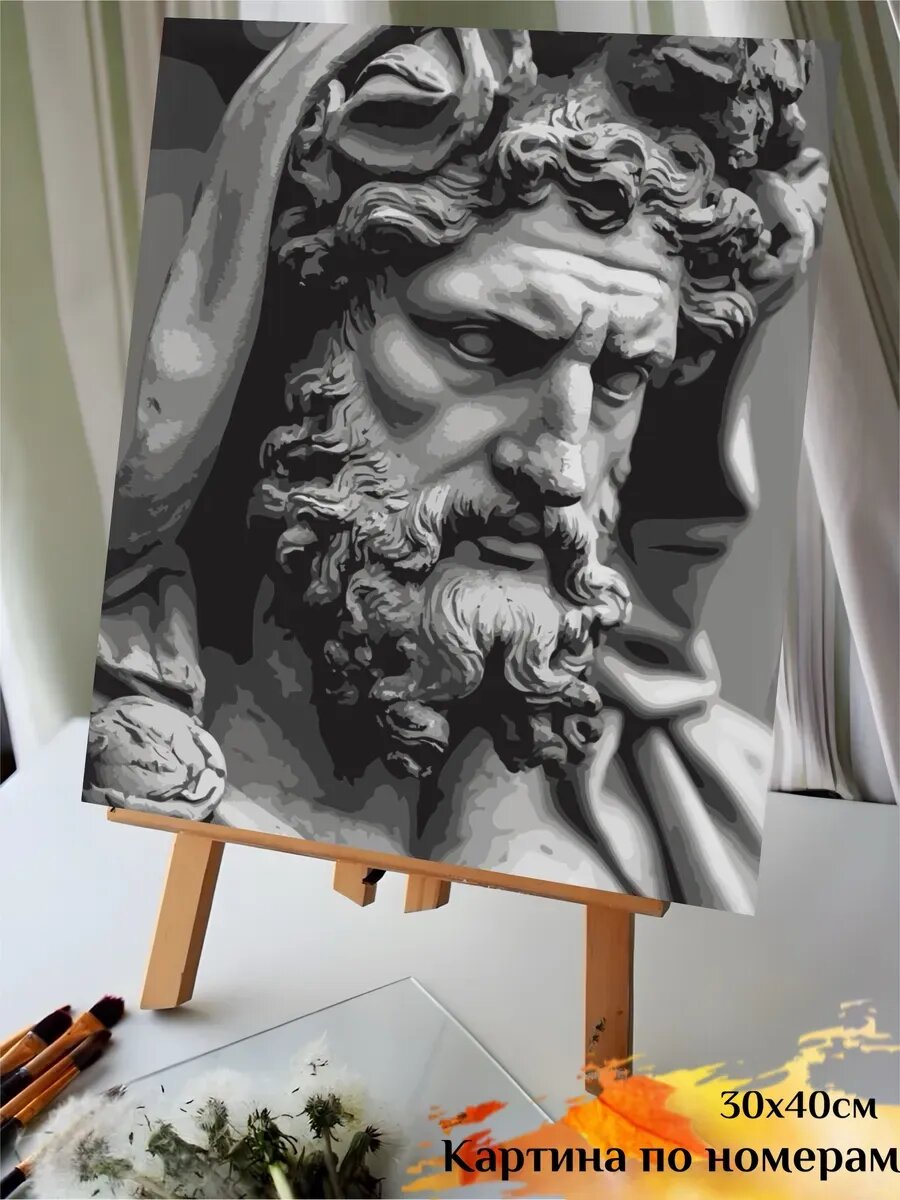 Картина по номерам Зевс, на холсте на подрамнике, 30x40 см