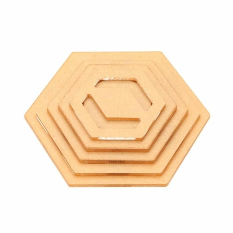 Набор шаблонов для квилтинга из 5 акриловых линеек, - Шестиугольник