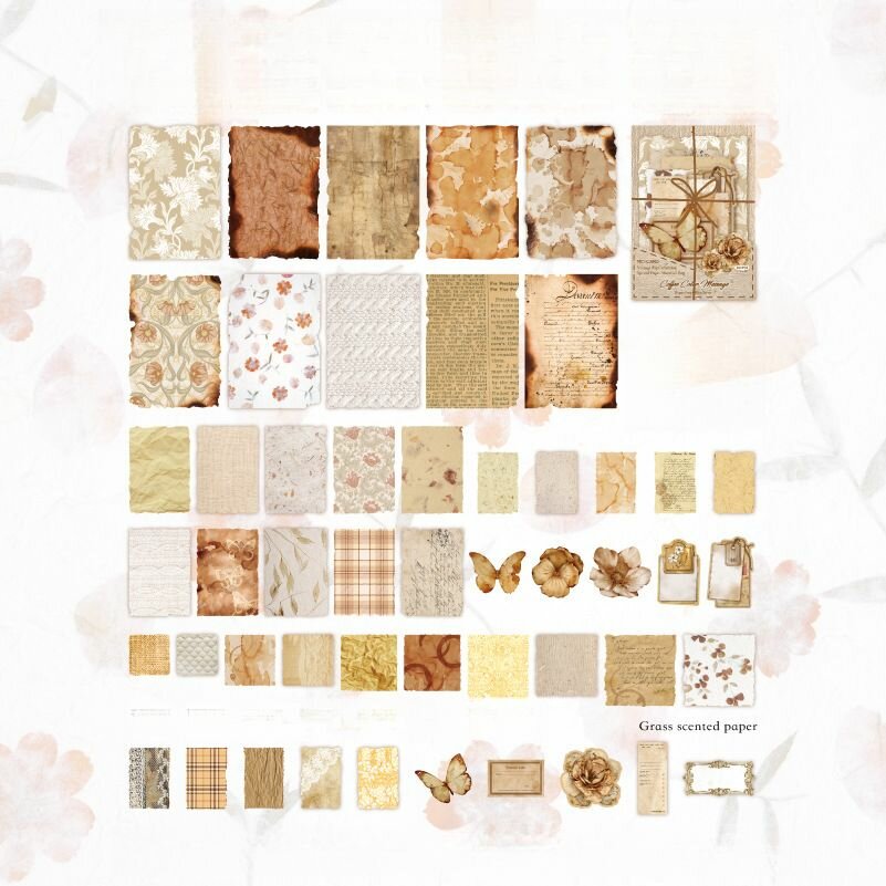 Бумага для скрапбукинга Mr.Paper, 100 листов цветочная, записываемая, для фотоальбома, ежедневника и handmade чехла телефона