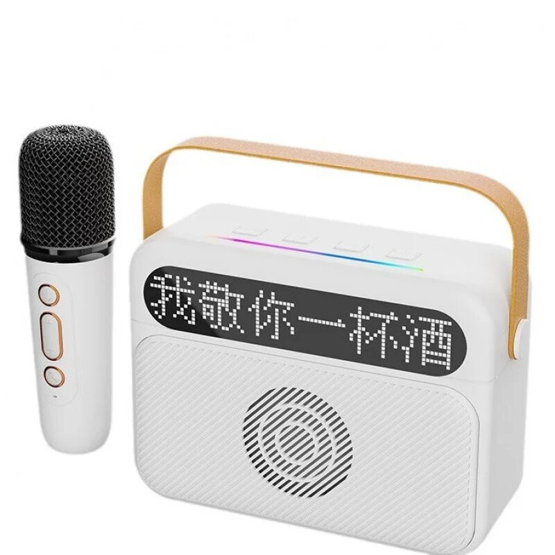 Bluetooth Karaoke Динамик с отображением текста, один микрофон для домашних развлечений
