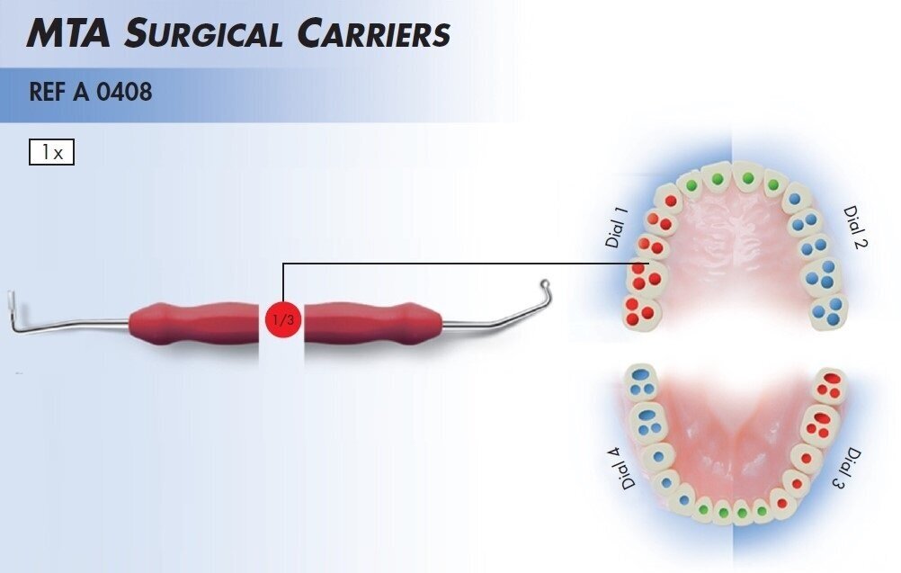 MTA Surgiacal Carriers 1/3 (красный) Плаггер для MTA при восстановлении дентина корневых каналов боковых зубов 1 и 3 сегментов уп/1 шт