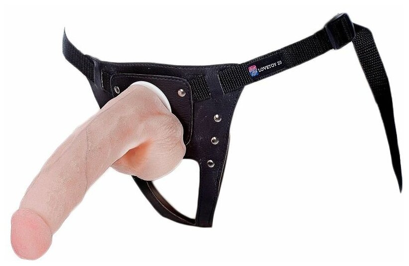 LOVETOY (А-Полимер) Страпон неоскин с поясом "Harness" (MEDICAL TECHNOLOGY) (20, Ø 4.5 см)